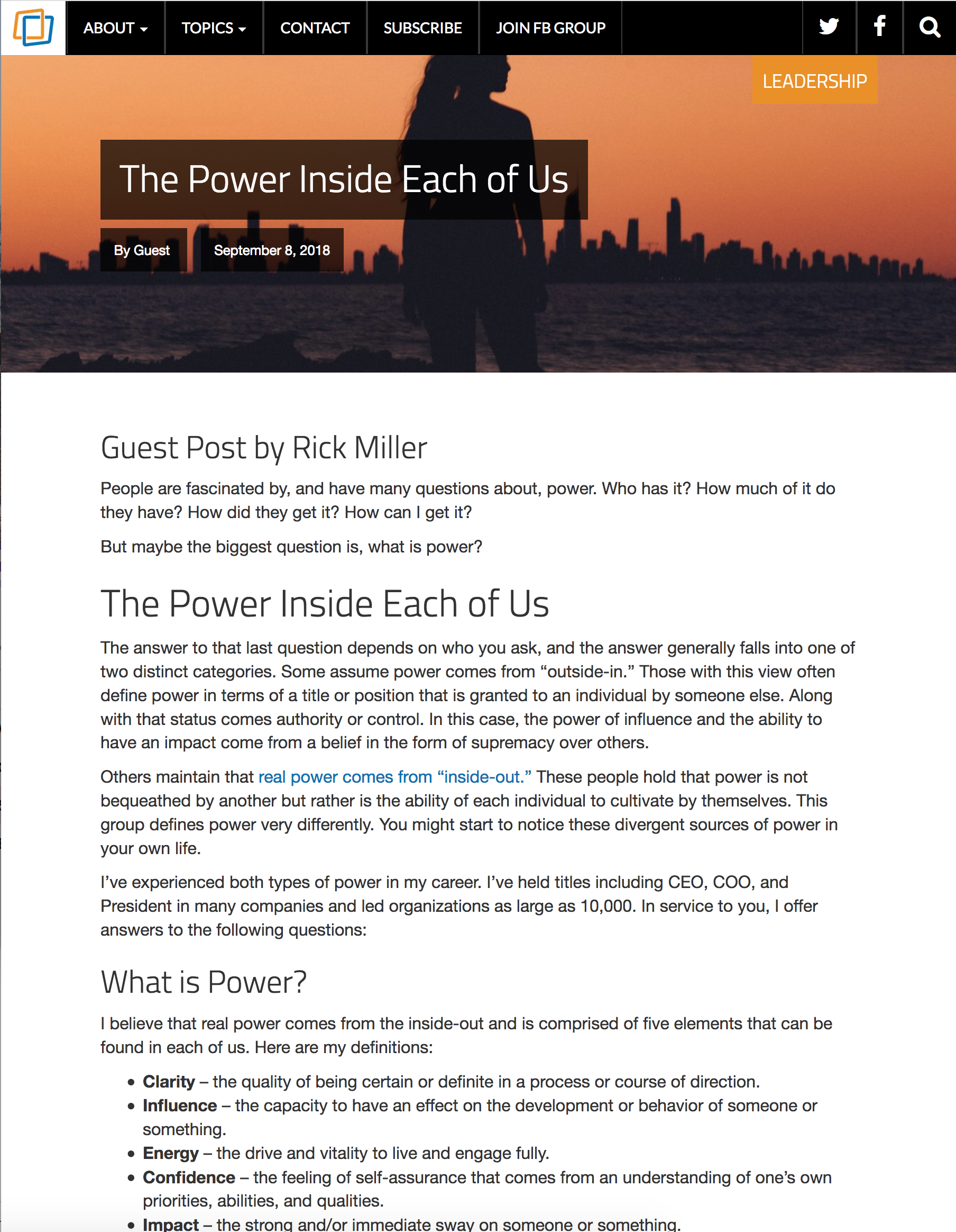 The Power Inside Each of Us - BEING CHIEF